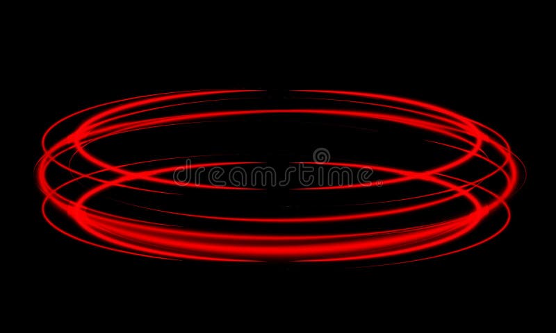 Abstract Red Speed Light Lines Neon Ring Glowing Circle Round Movement ...