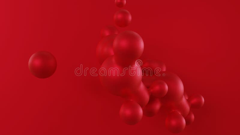 Abstract Red Spherical Figures on Red Background. Stock Illustration ...