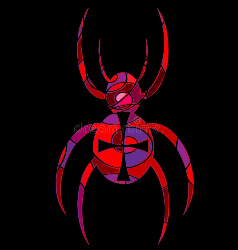 Abstract red spider stock vector. Illustration of piece - 73580270