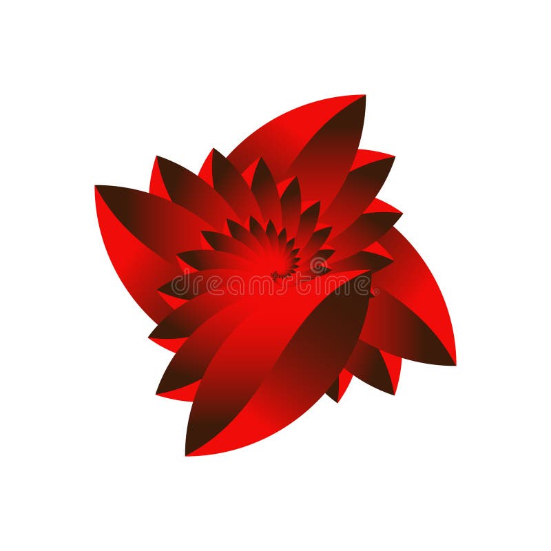 Abstract Red Spiral Flower Vortex Digital Art Stock Vector ...