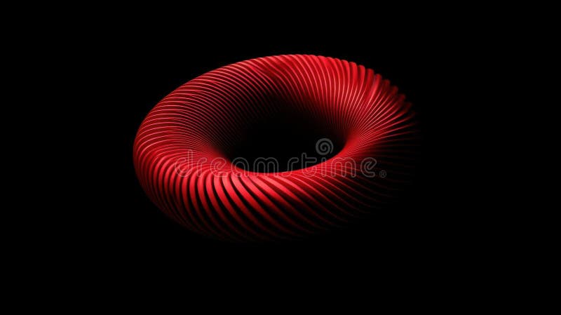 Abstract Red Spiral Torus stock illustration. Illustration of digital ...