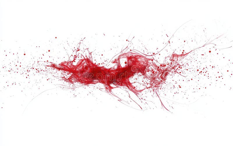 Abstract Red Splatter Dynamic Digital Particle Dispersion on White ...