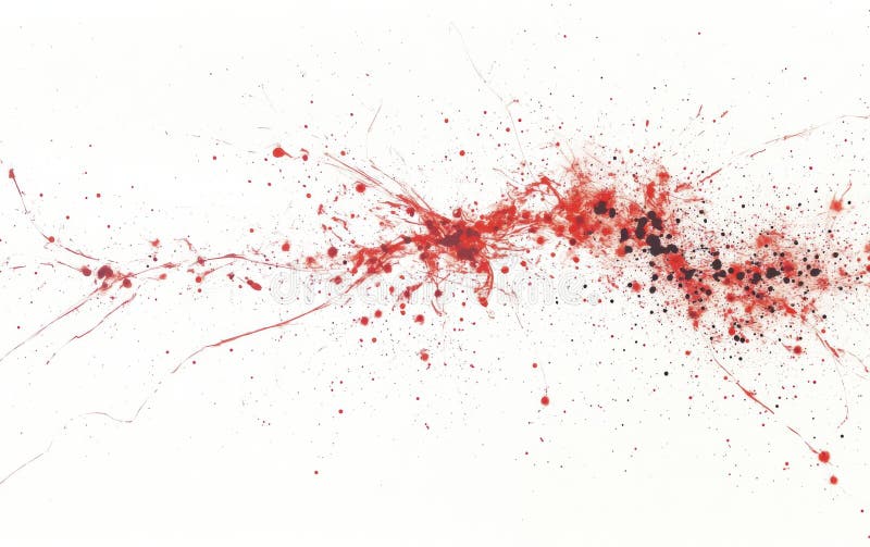 Abstract Red Ink Splatter on White Background Stock Illustration ...