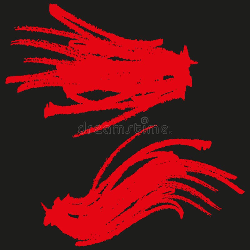 Abstract Red Strokes. Bold Brush Movement. Strong Red Contrast. Dark ...