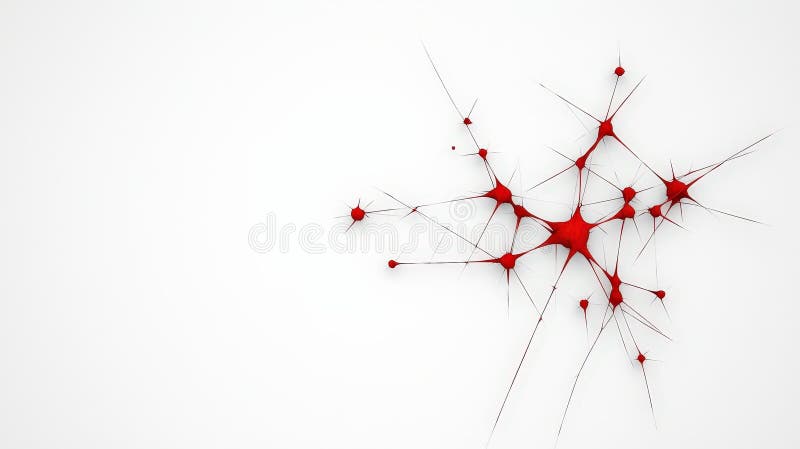 Abstract Red Structure with Sharp Protrusions on White Background for ...