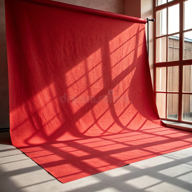 Abstract Red Studio Background with Light Trails Stock Illustration ...