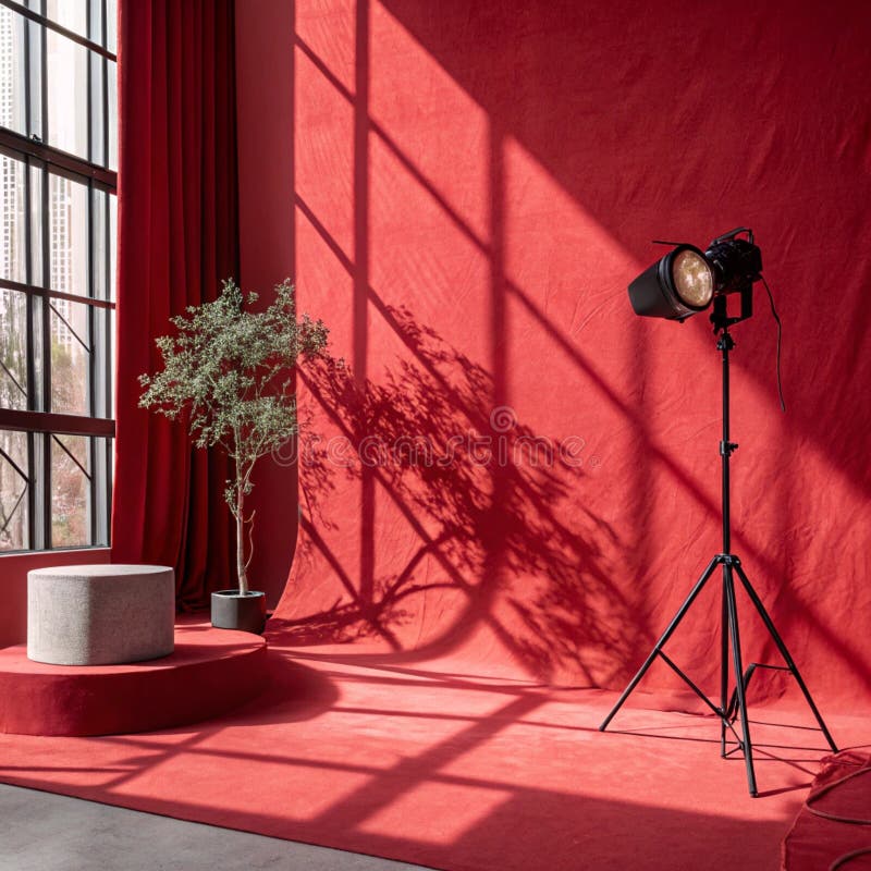 Abstract Red Studio Background for Product Presentation Stock Photo ...