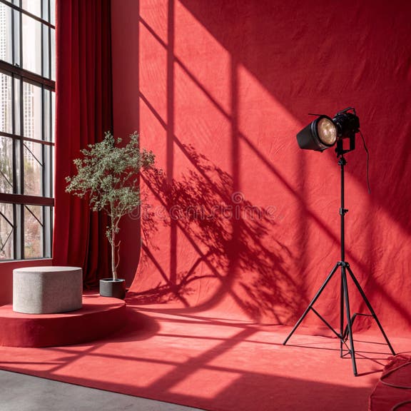 Abstract Red Studio Background for Product Presentation Stock Photo ...