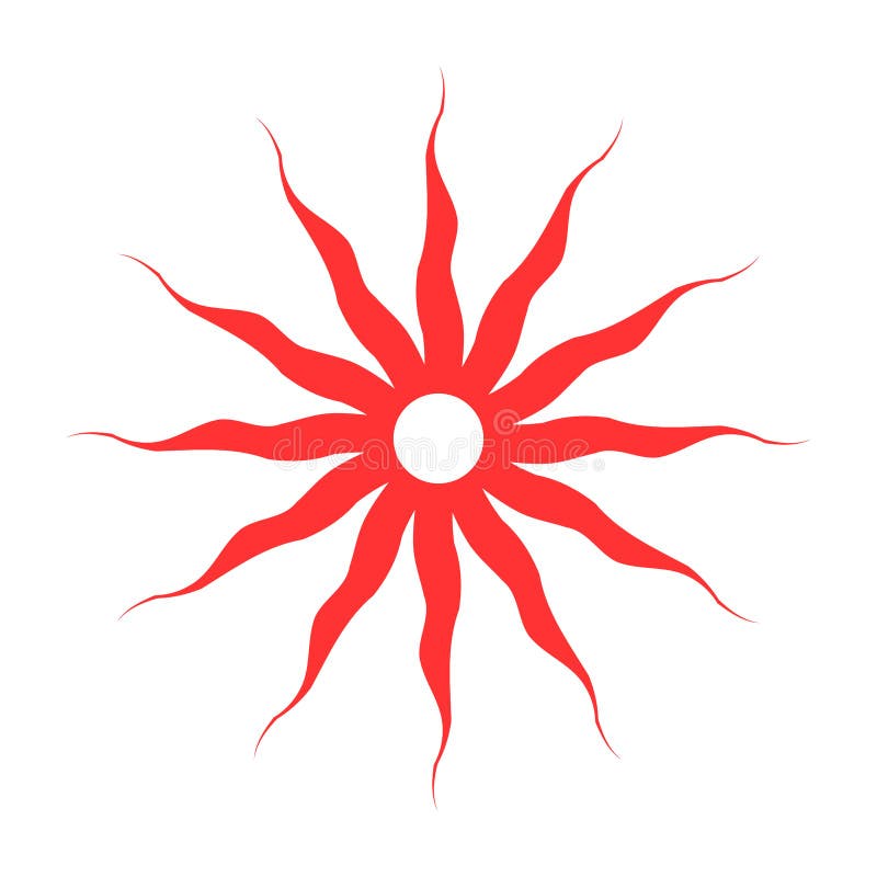 Abstract Red Sun Icon. Element for Design Stock Vector - Illustration ...