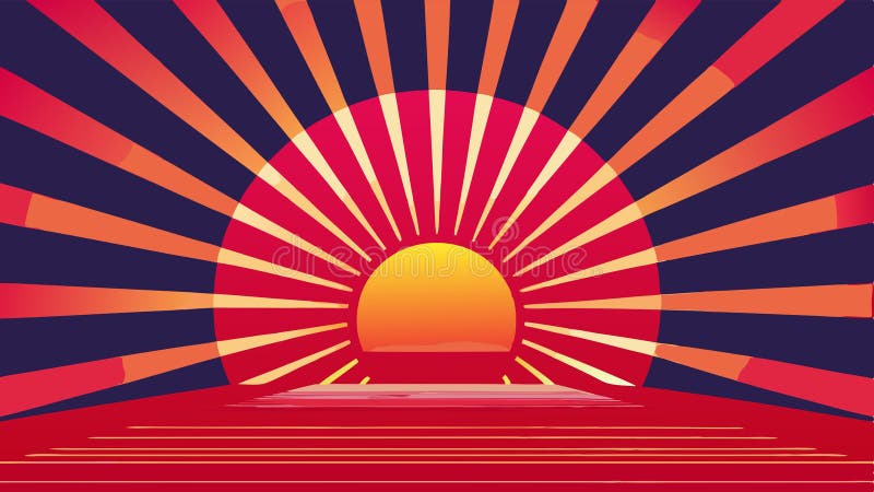 Abstract Red Sun Rays Light Display Mockup Background. Vector ...