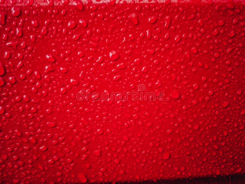 Abstract Red Surface Background of Shiny Blurry Rain Drops Stock Image ...