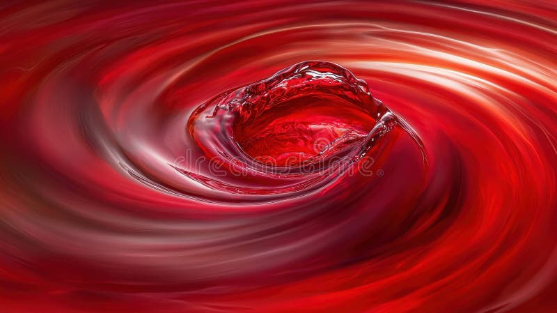 Abstract Red Swirl of Water, Creating a Vortex and Ripple Effect Stock ...