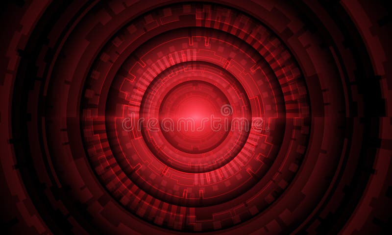 Abstract Red System Circle Circuit Cyber Futuristic Technology Vector