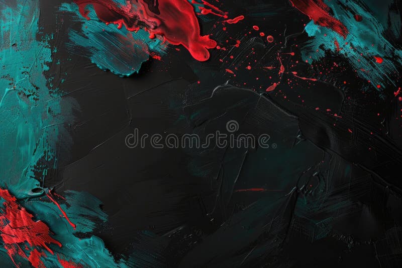 Abstract Red and Teal Lines with Splatter Effects on Dark Background ...