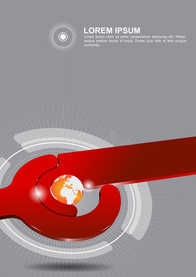 Vector Abstract Blue Background with a Gray Globe Stock Vector ...