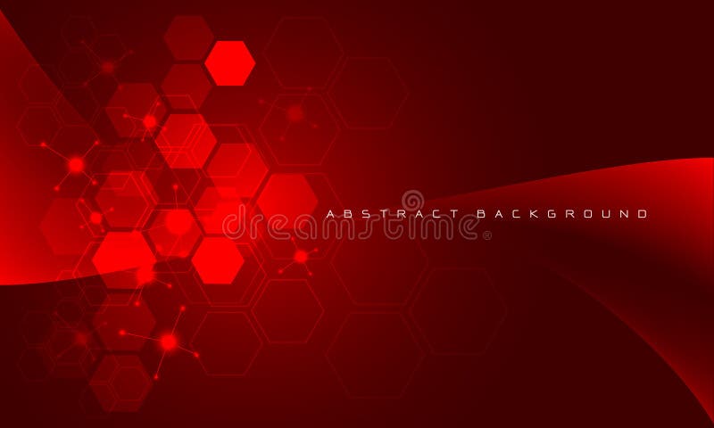 Abstract Red Technology Hexagon Curve Futuristic with Blank Space ...