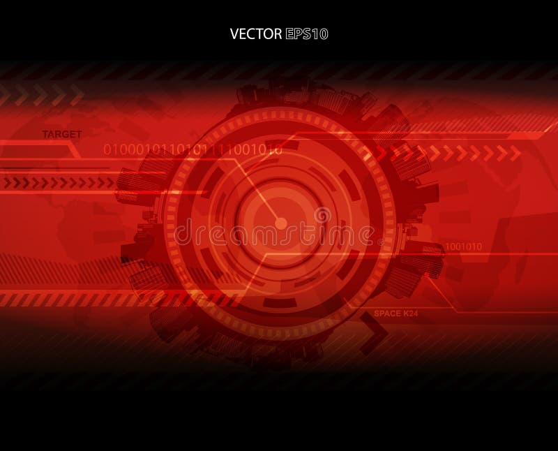 Abstract Red Technology Illustration. Stock Vector - Illustration of ...