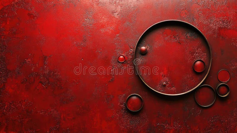 Abstract Red Textured Background with Metallic Bubbles Stock Image ...