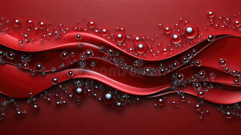 Abstract Red Textured Background with Metallic Bubbles Stock Image ...