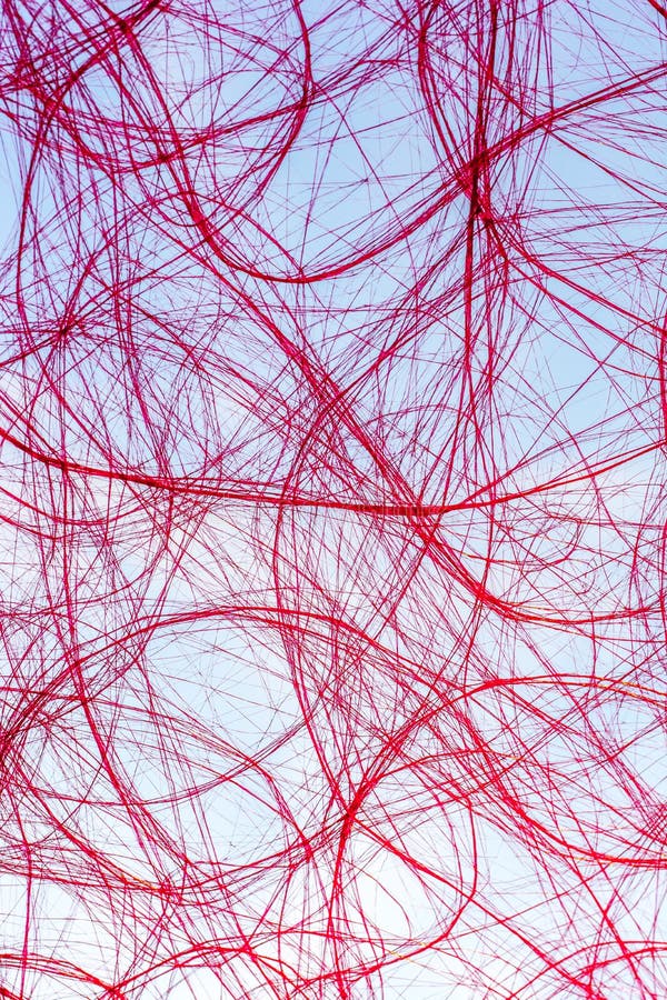 Abstract Background with Red Threads on Blue Background Stock Image ...