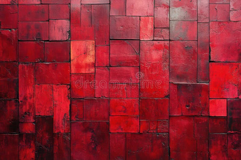 Abstract Red Tile Wall Texture Background Design Stock Illustration ...