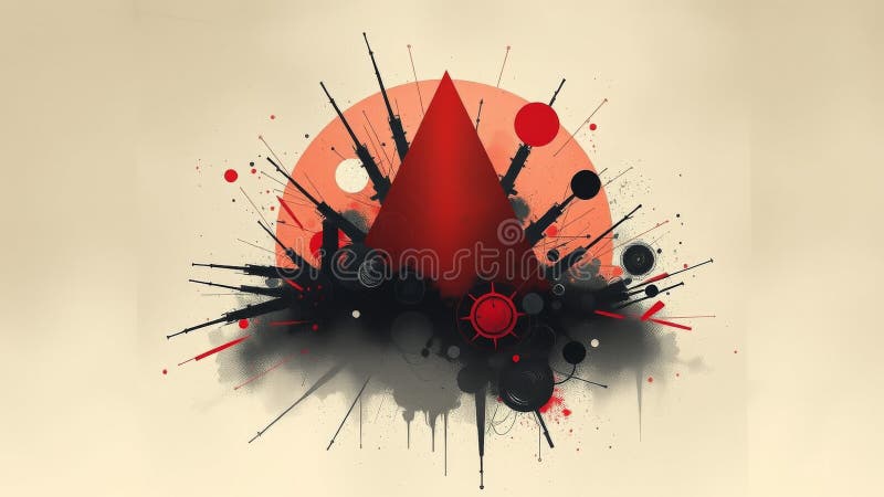 Abstract red triangle art stock illustration. Illustration of print ...
