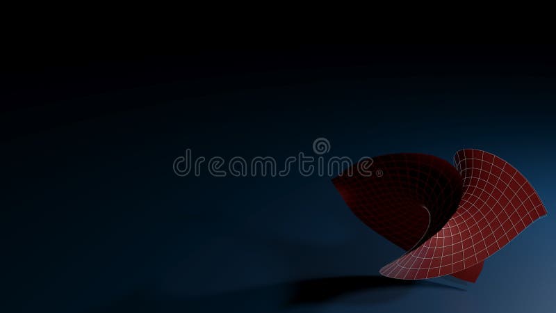 Abstract Red Twisted Grid Surface Over a Black Glossy Plane - 3D ...