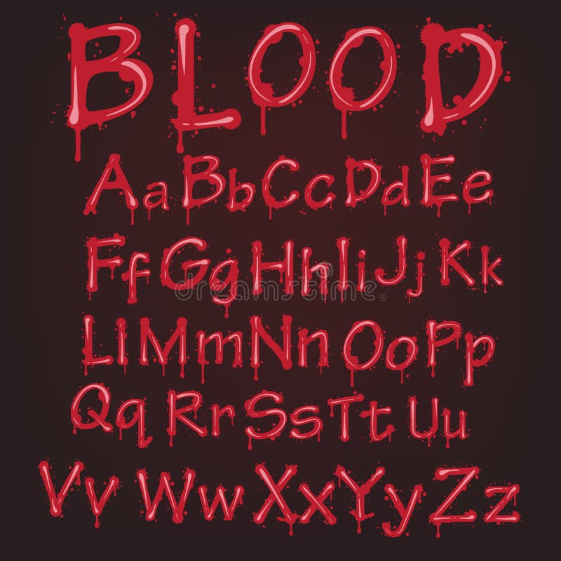 Abstract Red Vector Blood Alphabet. Stock Vector - Illustration of ...