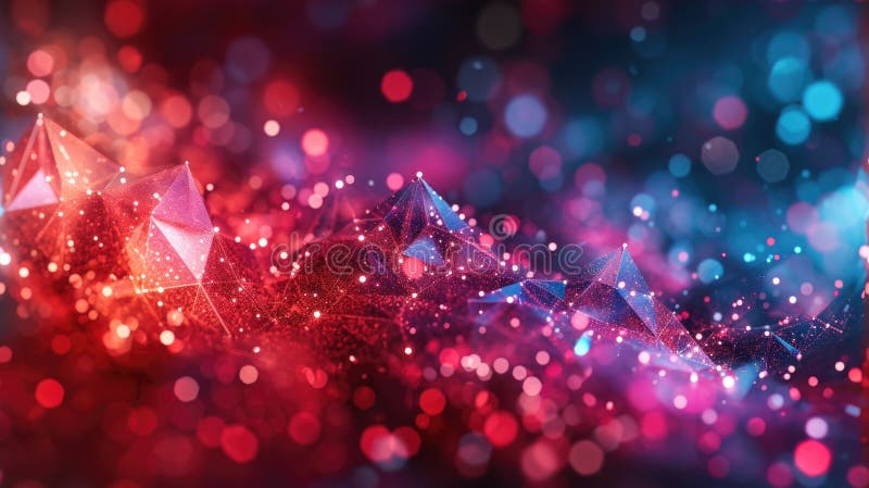 The Abstract Red Violet Picture of Solid Shape Object Forming Together ...