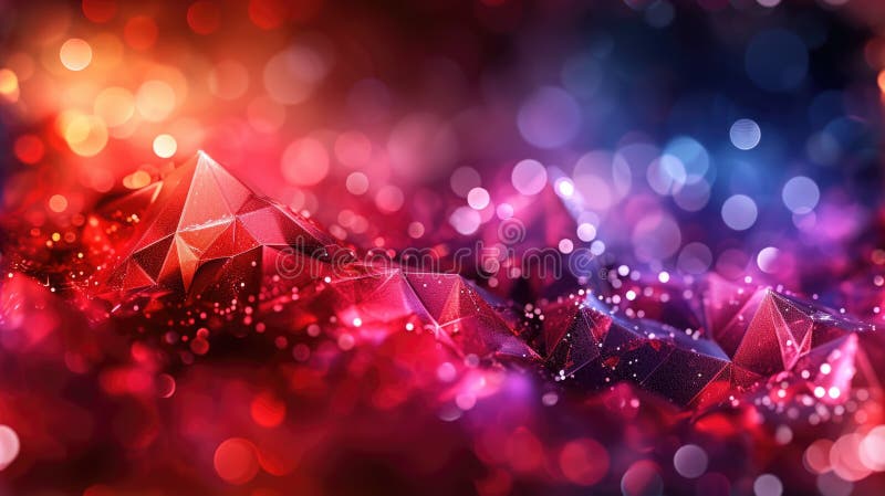 The Abstract Red Violet Picture of Solid Shape Object Forming Together ...