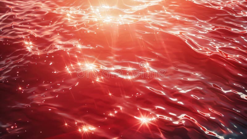 Abstract Red Water Texture with Light Reflections Stock Illustration ...
