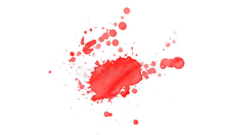 Abstract Red Drops Isolated on White Background. Beautiful Watercolor ...