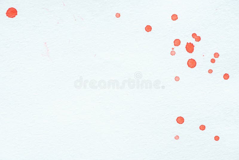 Abstract Red Watercolor Drops on White Paper Background Stock Image ...