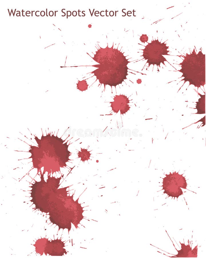 Abstract Red Watercolor Splashing (vector Set) Stock Vector ...