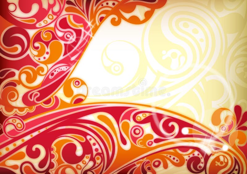 Abstract Red Wave stock illustration. Illustration of scroll - 21665474