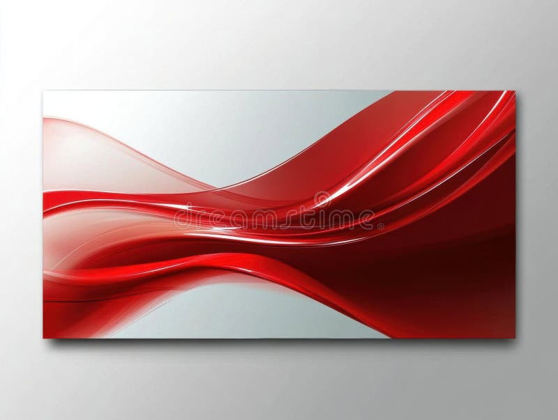 Abstract Red Wave Abstract Art Print Stock Illustration - Illustration ...