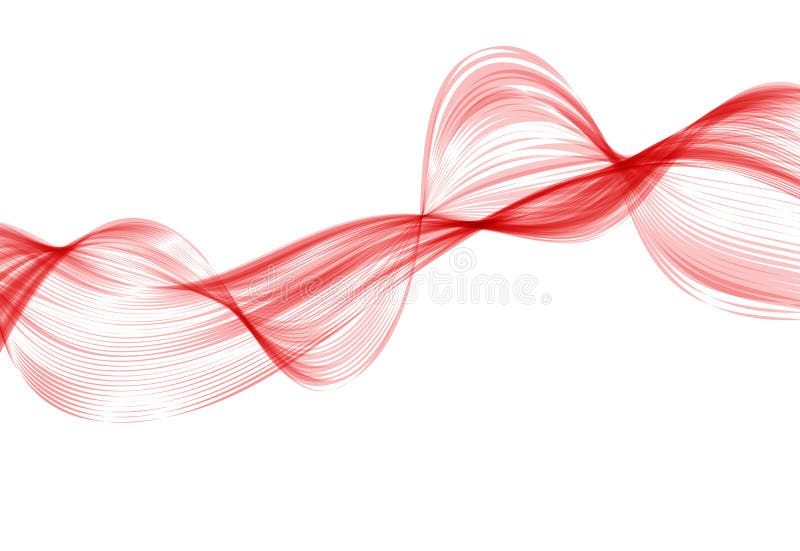 Abstract Red Wave Background. Set of Wavy Lines in the Horizontal Plane ...