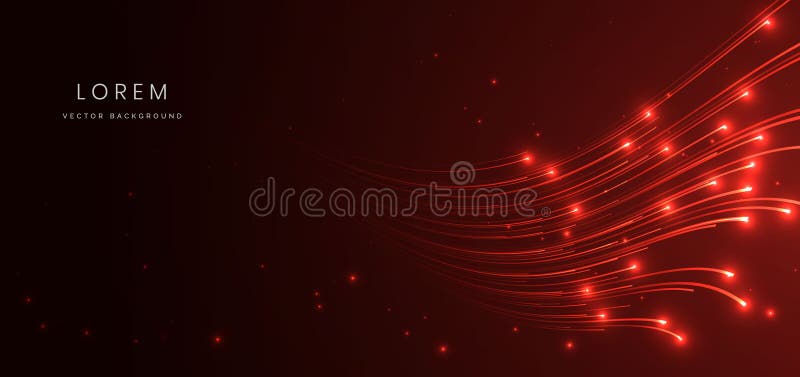 Abstract Red Wave Lines Technology Communication Concept Stock Vector ...