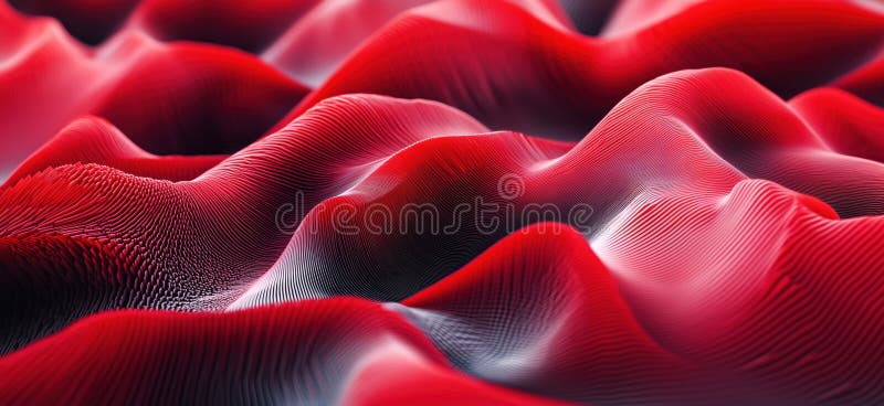 Abstract Red Wave Patterns with Intricate Textures and Depth ...