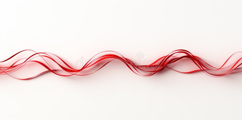 Abstract Red Wave in White Background Stock Illustration - Illustration ...