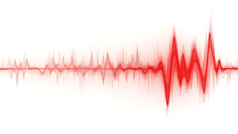 Abstract Red Waveform Illustration Against a White Background with ...