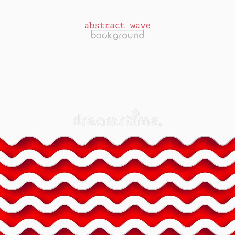 Abstract Red Waves Background for Design. Vector Marine Wallpaper ...