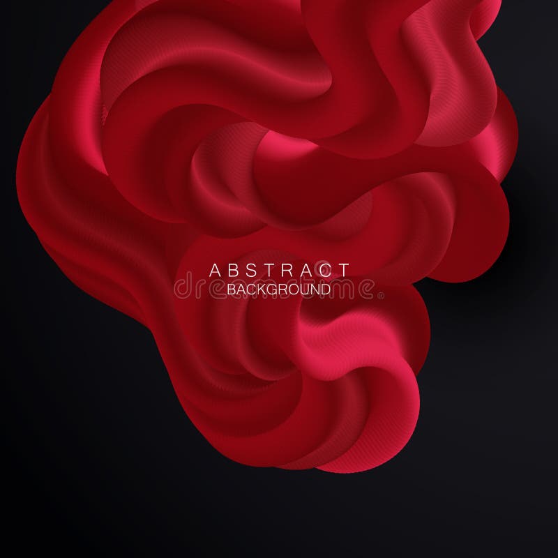 Vector Abstract Red Waves Background.Red Wave Liquid Swirling Design ...