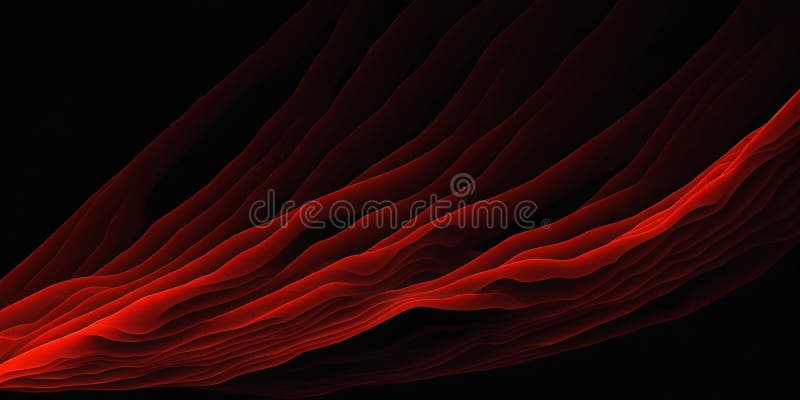 Abstract Red Waves on a Black Background. Stock Illustration ...