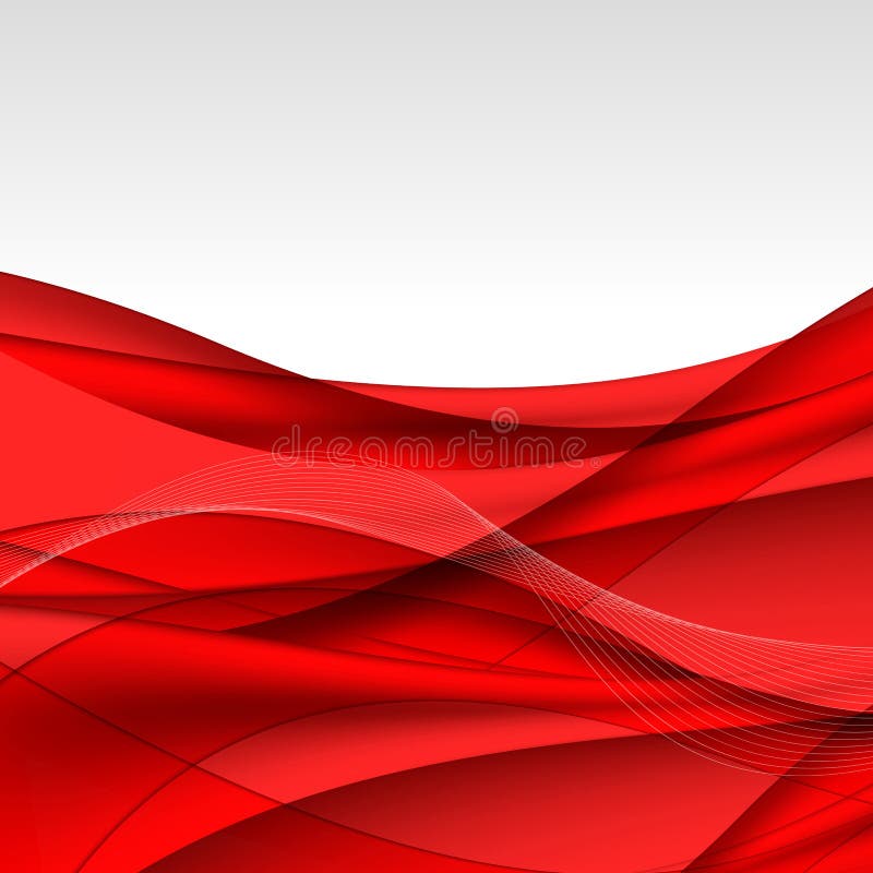 Abstract Red Waves - Data Stream Concept. Vector Illustration Stock ...
