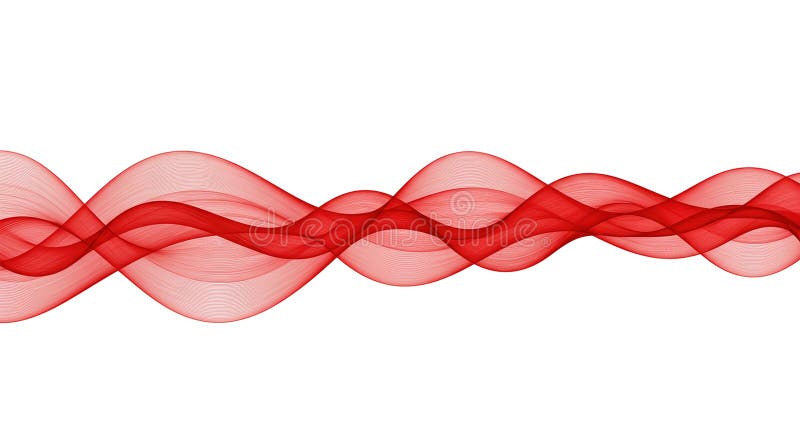 Abstract Red Waves - Data Stream Concept. Red White Presentation ...