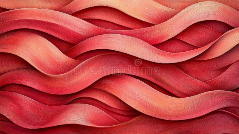 Abstract Red Waves of Painted Fabric Texture Stock Illustration ...