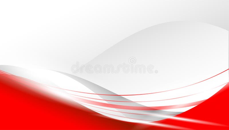 Abstract Red Waves on White Background Vector Stock Illustration ...