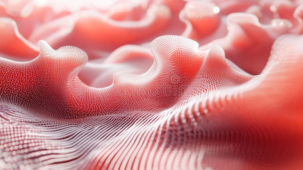 Abstract Red Wavy Mesh Surface Texture Stock Illustration ...