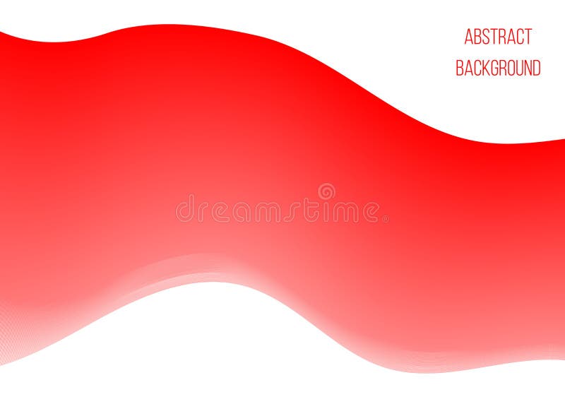 Abstract Red Wavy Shape on White Background Stock Illustration ...